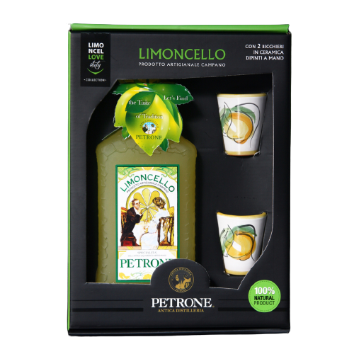 Petrone | Giftpack Limoncello & 2 Ceramic Glass – Italian Deli Online